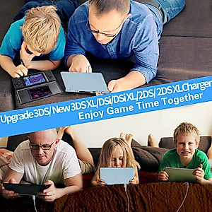 FIOTOK 3DS Charger, 3DS Charger Compatible with Nintendo 3DS/ New 3DS XL/DSi/DSi XL/2DS/ 2DS XL Wall Plug Adapter (100-240v)