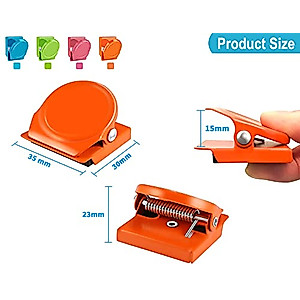 BamLue 12 Pieces Fridge Magnet Clips, Refrigerator Whiteboard Wall Fridge Memo Note Paper Clips, Colored Heavy Duty Metal Magnetic Clip for Photos, Pictures, Papers on Home & Office & Teaching