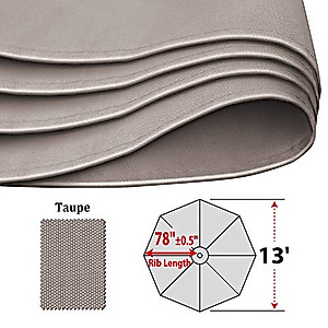 BenefitUsa Umbrella Cover Canopy 13ft 8 Rib Patio Replacement Top Outdoor-taupe