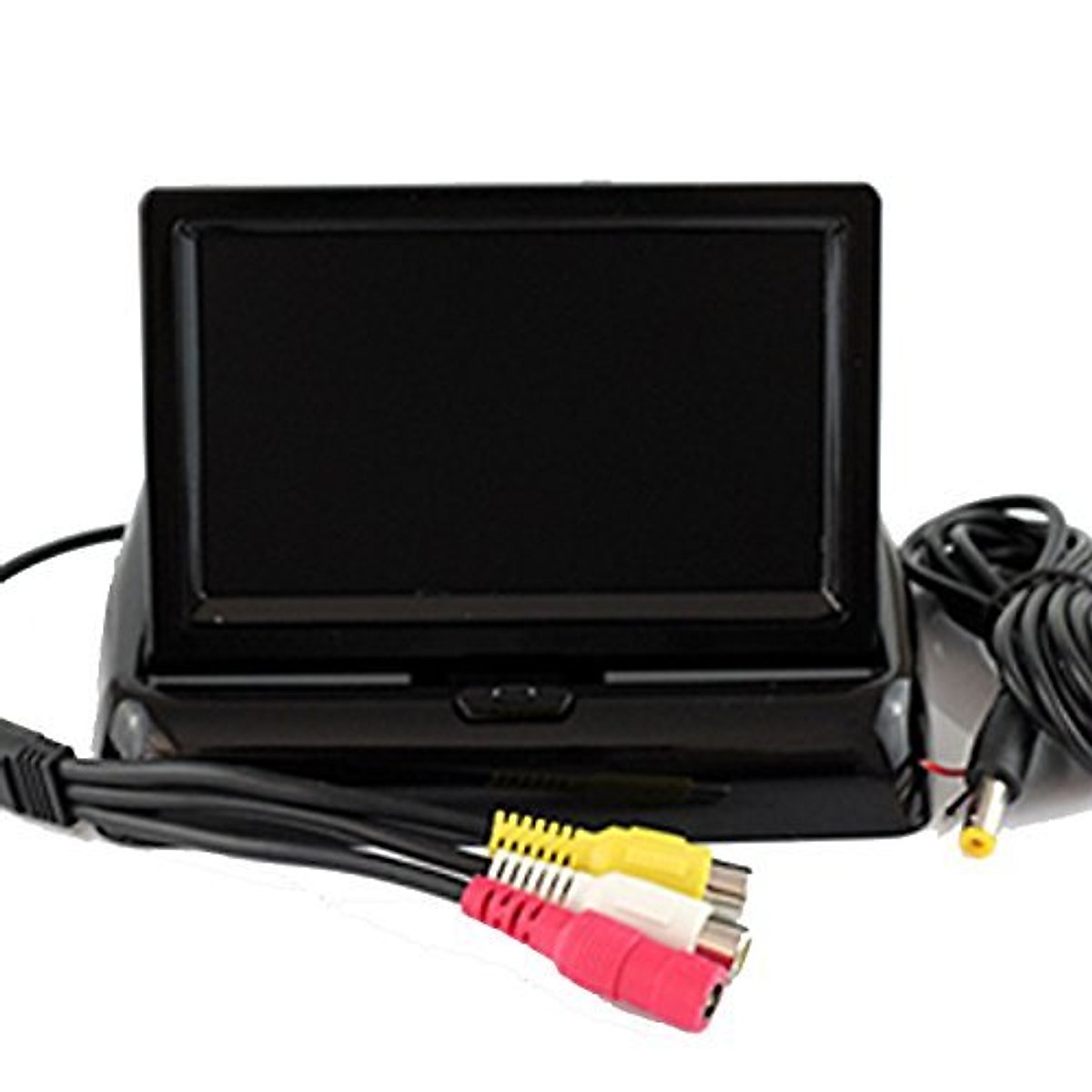 4.3" Car Auto Foldable Monitor LCD Screen Dash Stand 3M Sticker 12-24V Input Universal for Truck Auto 2 RCA Video Channels for Backup Camera/Rear View/DVD/Media Player
