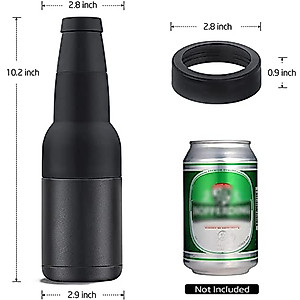Stainless Steel Double Wall Vacuum Insulated Can Cooler with Bottle Opener for 12oz Bottles Cans