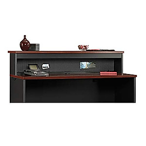 Sauder Via Hutch, L: 59.45" x W: 14.57" x H: 11.65", Classic Cherry Finish