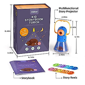 MiDeer Light Projector Story Projector Kids Torch Storybook Projector with 12pcs Story Reels Toddler Flashlight Toys Birthday New Year Gift for Age 3 4 5