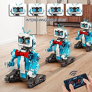 STEM Robot Building Toys for Kids Compatible with Lego Sets 3in1 Remote & APP Controlled Robot Building Kit Engineering Learning Educational Rechargeable Robot Toy Gifts for Boys Girls (726 Pcs)