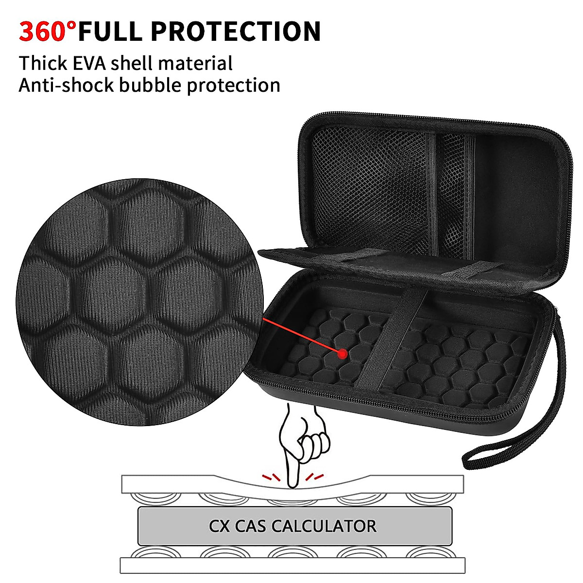 Case Compatible with Texas Instruments TI-Nspire CX II/TI Nspire CX/TI-NSPIRE CX-II T CAS/for for TI-84 Plus/TI-83 Plus CE for HP Prime Color Graphing Calculator, Storage Holder-Black(Box Only)