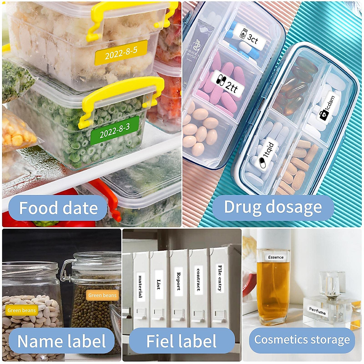 SKIO Label Maker Machine with Tape, L11 Portable Bluetooth Mini Label Printer for Labeling-no Ink Handheld Small Labeler Machine with Phone App, Fonts, Designs,Symbols,Barcode,for Organizing,Storage