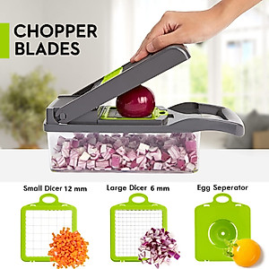 Vegetable Chopper Multifunctional 14 in 1 food chopper Fruit Chopper Dicer Cutter Onion veggie chopper with container Egg slicer Vegetable Slicer Cutter Kitchen chopper Mandolin slicer