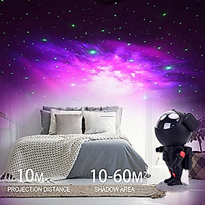 Astronaut Galaxy Projector Night Light, 360° Adjustable Star Projector Night Light with Timer, Nebula Galaxy Projector with Remote Control for Bedroom, Ceiling, Home Decor, Party, Gaming Room
