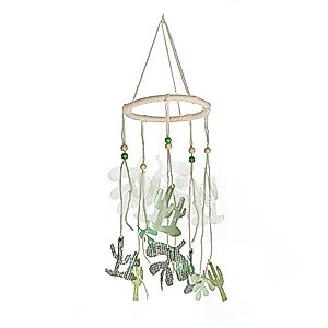 Roser Life Hanging Mobile Art⎮Baby Mobile⎮Sky Mobile⎮Eclectic Decor⎮Handmade Nursery Crib Boy Girl Kids Infant Adult Ceiling Home Outdoor Garden Green Cactus Decorations (Pack of 1)