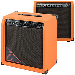 EMB GA120 600W 12" Electric Guitar Amplifier Speaker Portable Powerful Studio and Stage Cabinet PreAMP – with Built in Headphone Jack and 2 Inputs and SD USB AUX Bluetooth (Yellow)
