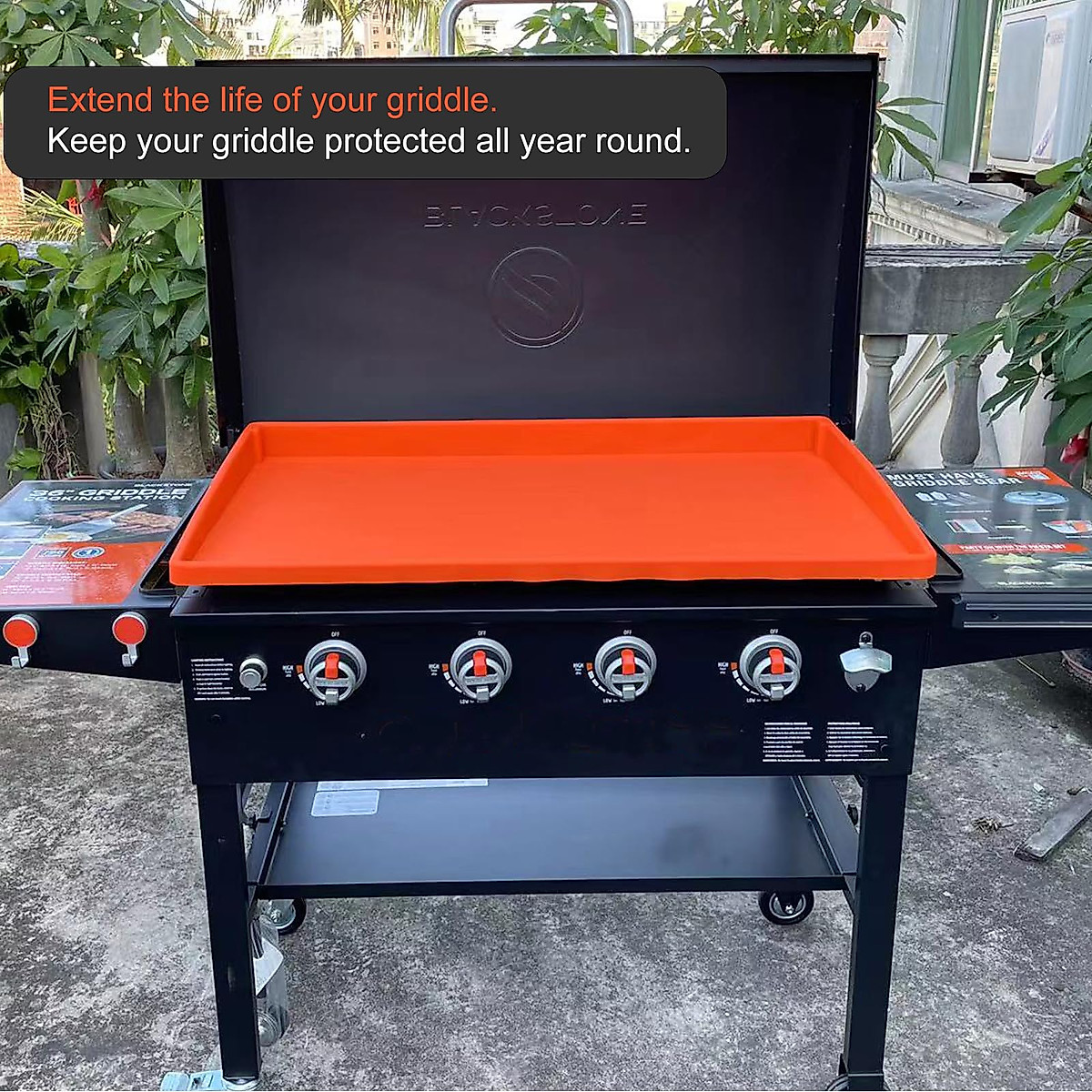 Mataytate 36" Griddle Mat Silicone for Blackstone,Heavy Duty Food Grade Silicone Mat,Reusable Griddle Partner Fits Grill Accessories,All Season Waterproof Cooking Protective Mat Rust BBQ Grill Mat