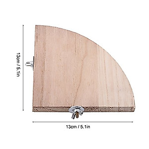 Fdit Bird Wooden Stand Platform Fan Shaped Design for Parrot Cockatiel Parakeet