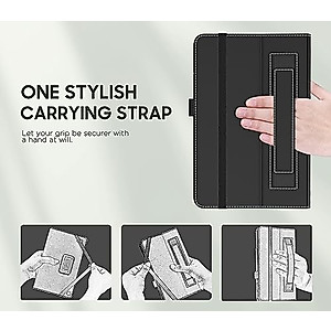 MoKo Case Fits All-New Amazon Kindle Fire HD 10 & 10 Plus Tablet (13th/11th Generation, 2023/2021 Release) 10.1" - Slim Folding Stand Cover with Auto Wake/Sleep, Black