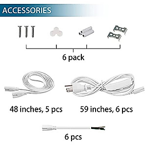 Barrina 8FT LED Shop Light, 72W 9000LM 6500K, Clear Cover Linkable LED Tube Lights, Integrated T8 Light Fixture, V Shape LED Ceiling Lights for Garage, Warehouse, Workshop, 6 Pack