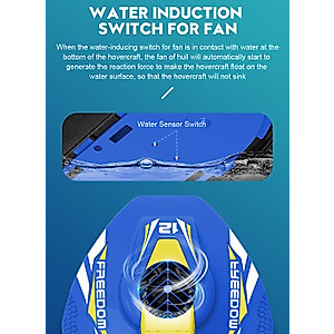 Remote Control Boats Hovercraft 2.4GHz Amphibious RC Boats Dual Motors for Pools Lakes and Smooth Land, with 2 Rechargeable Batteries Low Battery Reminder LED Light Watercraft Toy for Kids Boys Girls