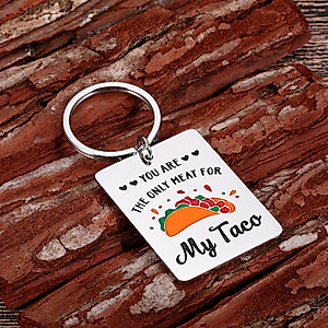 Valentines Day Gifts for Him Boyfriend Girlfriend Husband Wife Birthday Anniversary Taco Gifts Keychain from Hubby Fiance Weeding Funny Cute Sentimental Engagement Naughty Keychin for Soulmate