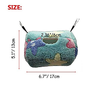Hanging Tunnel for Small Animals, Bucket Shape Warm Sugar Glider Hammock Nest, Critter Cage Accessories Bedding for Hamster Hedgehog Gerbil Rat