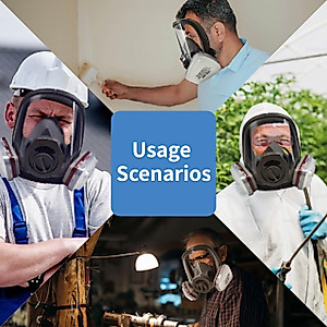 GOL-SIV Full Face Respirator Mask, Reusable Face Cover for Painting, Woodworking, Welding, Anti-fog Masks Against Gas, Dust (M6800+M6001)