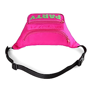 MIAIULIA 80s Neon Waist Fanny Pack for 80s Costumes,Festival Travel Party (onesize, Pink Party)