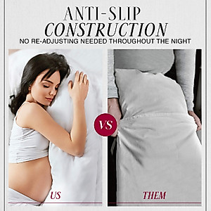 Italian Luxury Body Pillow Cover - Soft 21" x 60" Microfiber Long Pillow Case w/ No Zipper - Fits 20" ﻿x 54" Pillow, Machine Washable, White