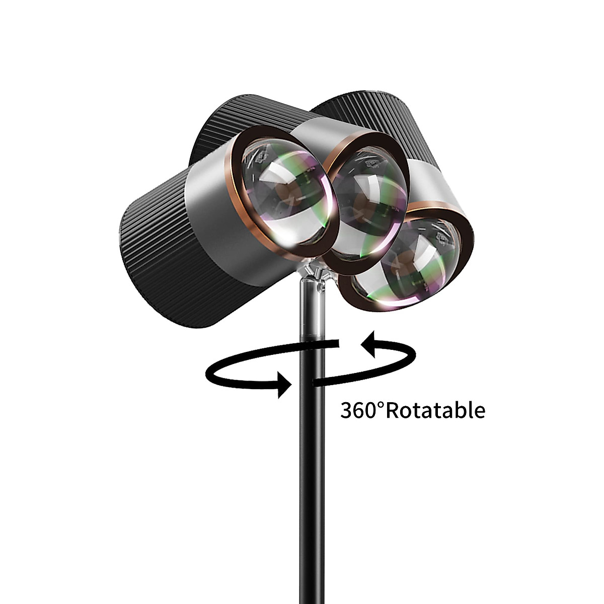 Flymuda LED Desk Lamp with Sunset Lamp, Pen Holder, Led Reading Lamp with 3 Color Modes, 360° Rotation, Battery Operated, Touch Control, Sunset Night Light & Desk Lamp 2 in 1 for Home Office - Black