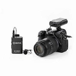BOYA Wireless Microphone Lavalier for Smartphone Camera GoPro, BY-WM2G Mic for iPhone 11 10 X 8 8 Plus 7 6,Canon 6D 600D Nikon D800 D3300 Sony A7 A9 DSLR GoPro Hero4 Hero3 Hero3+ Action Cameras