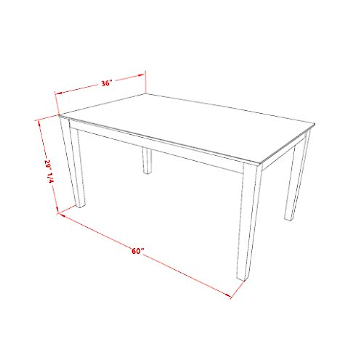 East West Furniture CANO6C-MAH-W Dining Table Set, 6-Piece