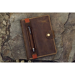 Personalized vintage rhodia leather cover distressed leather cover for rhodia wirebound meeting notebook A5+ NRA5P05S