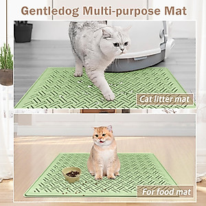 Gentledog Cat Litter Mat, Cat Litter Trapping Mat, Non-Slip, Waterproof Silicone Cat Litter Box Mat, Scatter Control, Machine Washable, 23”x18”