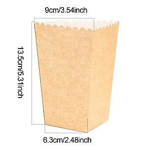 HOZEON 50 PCS 20 Ounces Paper Popcorn Boxes, Reusable Popcorn Containers for Party Movie Nights Theatre Themed Cinema Birthdays