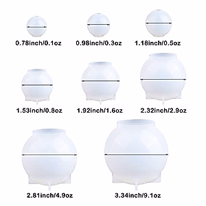 8Pcs Sphere Resin Molds Silicone, BABORUI Upgraded 3D Seamless Ball Shapes Silicone Molds for Resin Casting, Large Globe Epoxy Resin Molds for Home Decor, Flowers Preservation