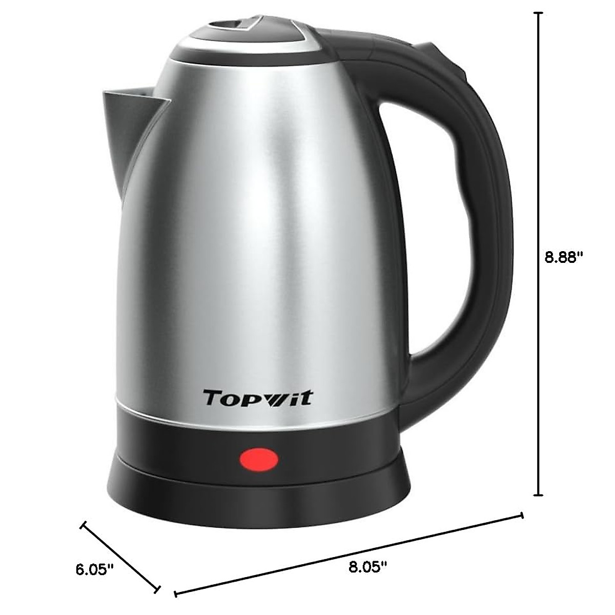 TOPWIT Electric Kettle Hot Water Kettle, 2.0L Stainless Steel Electric Tea Kettle & Coffee Kettle, BPA-Free Water Warmer with Fast Boil, Auto Shut-Off & Boil Dry Protection