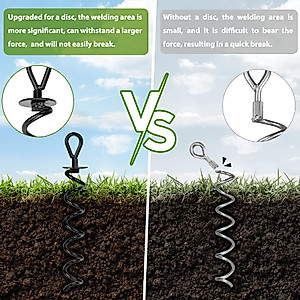 IMMERROT 6 PCS 15.3 Inch Ground Anchors Heavy Duty for High Winds Screw in Earth Anchor Swing Set Spiral Auger Stakes Suitable for Tent Trampoline Tree Garden Fence Sheds Swingset, Easy Use with Drill