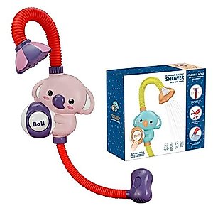 SizzlingStar Baby Bath Toy Electric Automatic Shower Shower Head Toddler Water Toy Pump for Kids Boys Girls 6 Months (Pink)