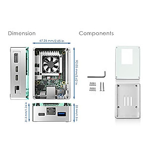 anidees Aluminum case with top lid for Google Coral Dev Board – Silver (AI-G-SG)