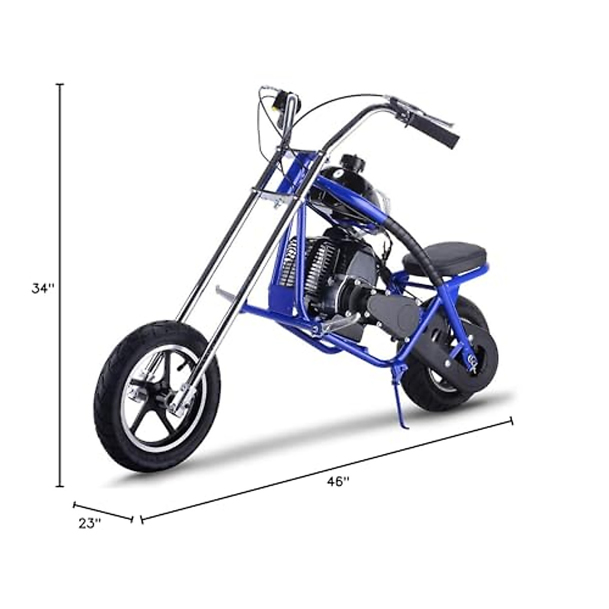 MotoTec 49cc Gas Mini Chopper Blue