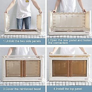 Fordonral 19 Gallon Collapsible Storage Bins with Lids, Stackable Storage Containers Boxes, Plastic Closet Organizers and Storage Bins for Organizing Clothes