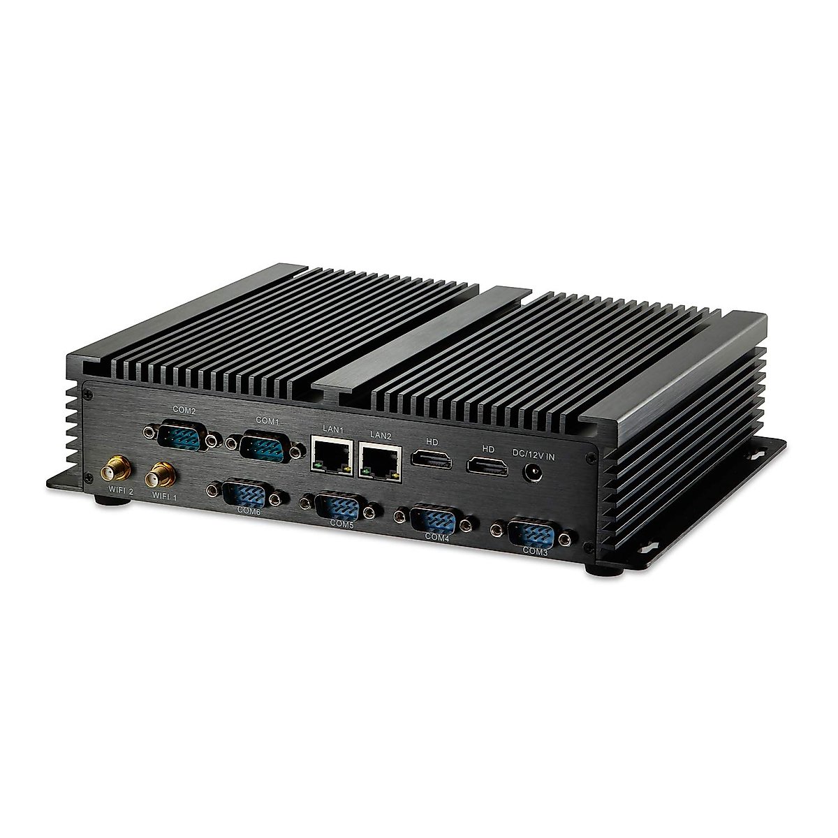 IDEARACE Fanless Mini Desktop Computer PC, i5 4th Gen. 1.6GHz-2.6GHz CPU, 8GB RAM 256GB SSD, 6xCOM RS232 4xUSB 3.0 2xNICs 2xHD Metal Case