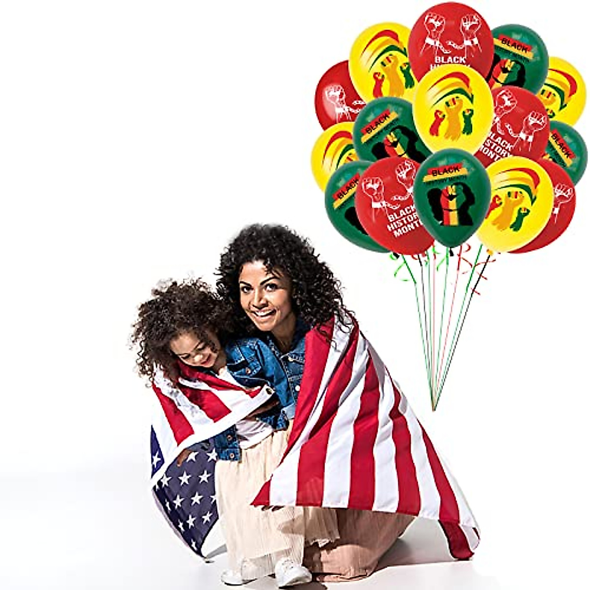 Black History Month Balloons Latex Party Balloons - 36 Pcs 12 inch Round Juneteenth Freedom Day June 19 Balloons for Black Themed Commemoration National Party Backdrop Decorations