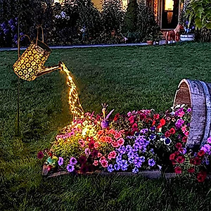 Solar Watering Can with Lights,Anjetan Outdoor Garden Decorations Hanging Solar Lantern Christmas Lights Outside Metal Waterproof Patio Décor for Yard Lawn Backyard Landscape Pathway Gardening Gifts