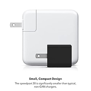 mophie USB C Charger GaN 30W Fast Compact Foldable Charger for MacBook Pro 13, Galaxy S22/S22+/S22 Ultra/S21, Note 20/10, iPhone 14/13/12 Pro, and More - Black