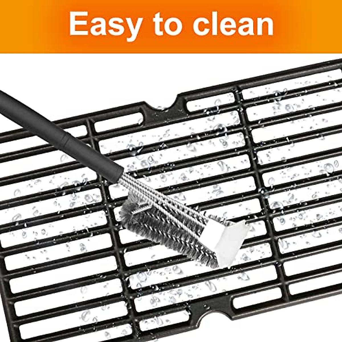 Hisencn Grill Cooking Grates for Char Griller Charcoal Grill 1624 E1515 22424 1515 1224 1616 Smoker Box, Side Fire Box, Cast Iron Grill Grid Replacement Parts 2-Pack