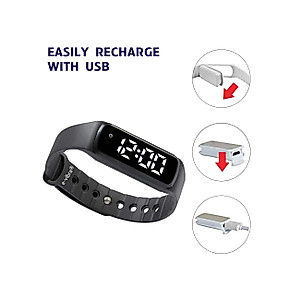 Potty Training Watch - Silent Vibrating Alarm Medical Reminder Watch - with Timer and 12 Daily Alarms (Royal Blue - Large)