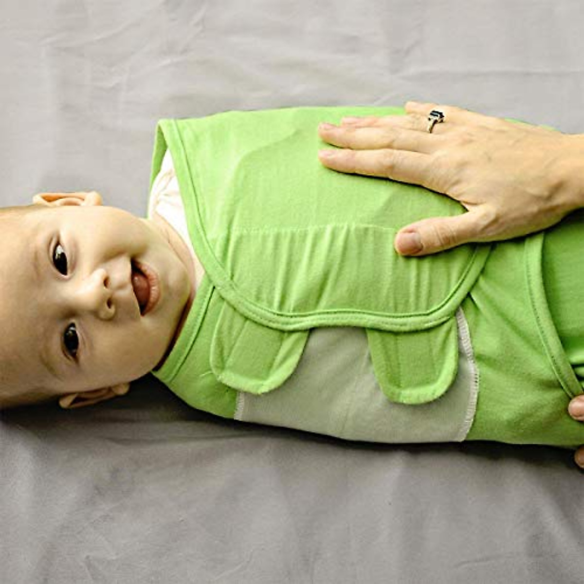 Ziggy Baby Swaddle Blanket Wrap Set Chevron, Dot, Solid, Grey/Green/White, 3 Pack