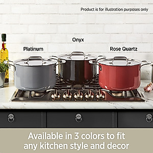 All-Clad FusionTec Ceramic and Steel Core Stockpot 7 Quart Induction Oven Broiler Safe 500F Pots and Pans, Cookware Onyx