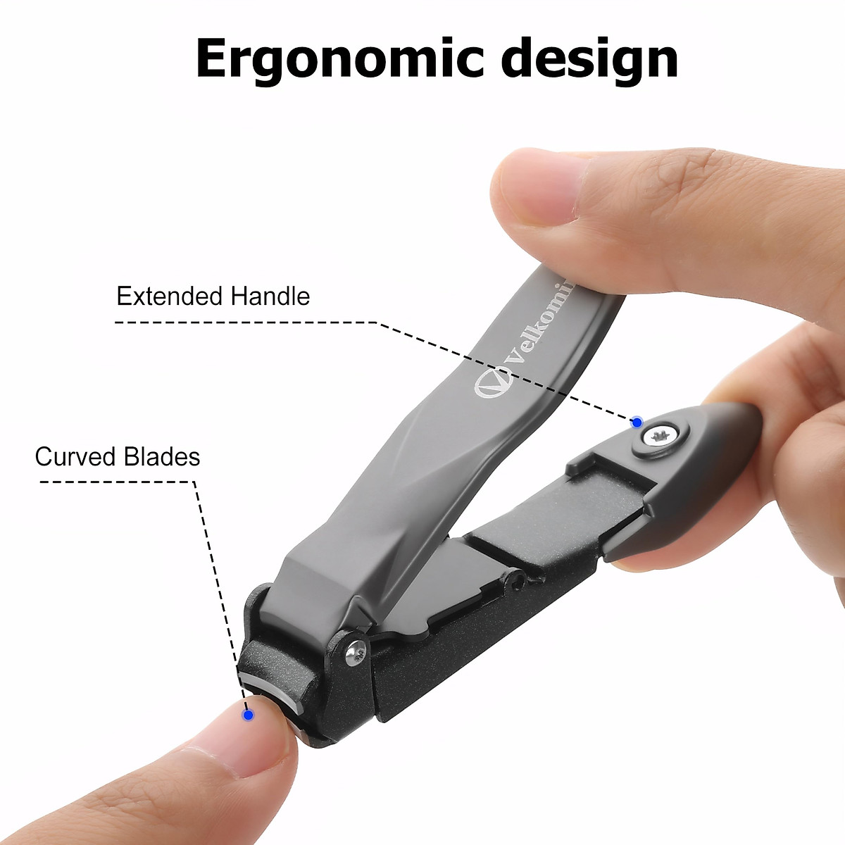 Nail Clippers for Men with Catcher, Ergonomic Design Self-Collecting Sharp Blade Durable Nail Clipper Cutters Trimmer for Men and Women, 18-month Replacement Warranty