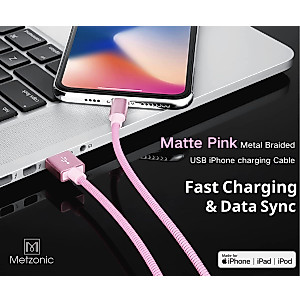 METZONIC Cable [2 Pack, 6.6 Feet] USB Cable with Insulation Coated Jacket, Strong & Fast Charge Data Transfer