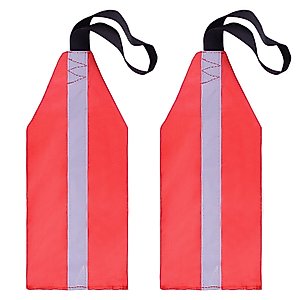 Emsiok 2 PCS Safety Travel Flag for Kayak Canoe Safety Flag Kayak Trailer Flag Kayak Travel Flag Kayak Accessories Safety Flag Reflective Kayak Warning Flag Red Safety Flag for Kayak Sup Towing