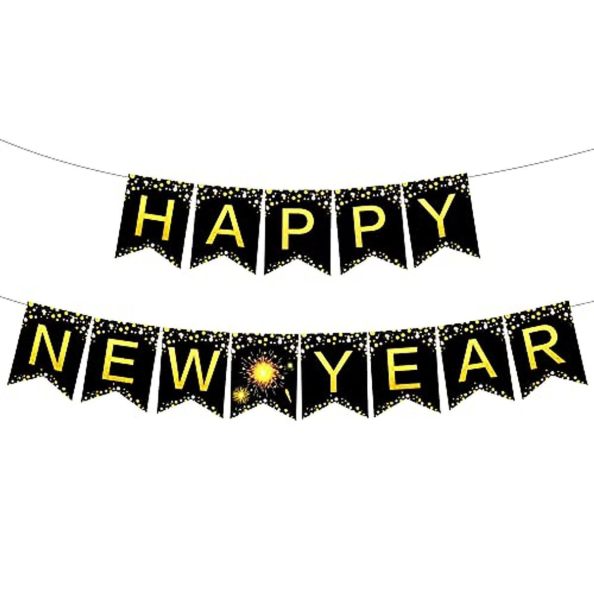 Happy New Year Hanging Swirl Decorations | Happy New Year Banner 2023 | New Years Hanging Decorations, No DIY | New Years Eve Party Supplies 2023 | Happy New Year Backdrop for Happy New Year 2023