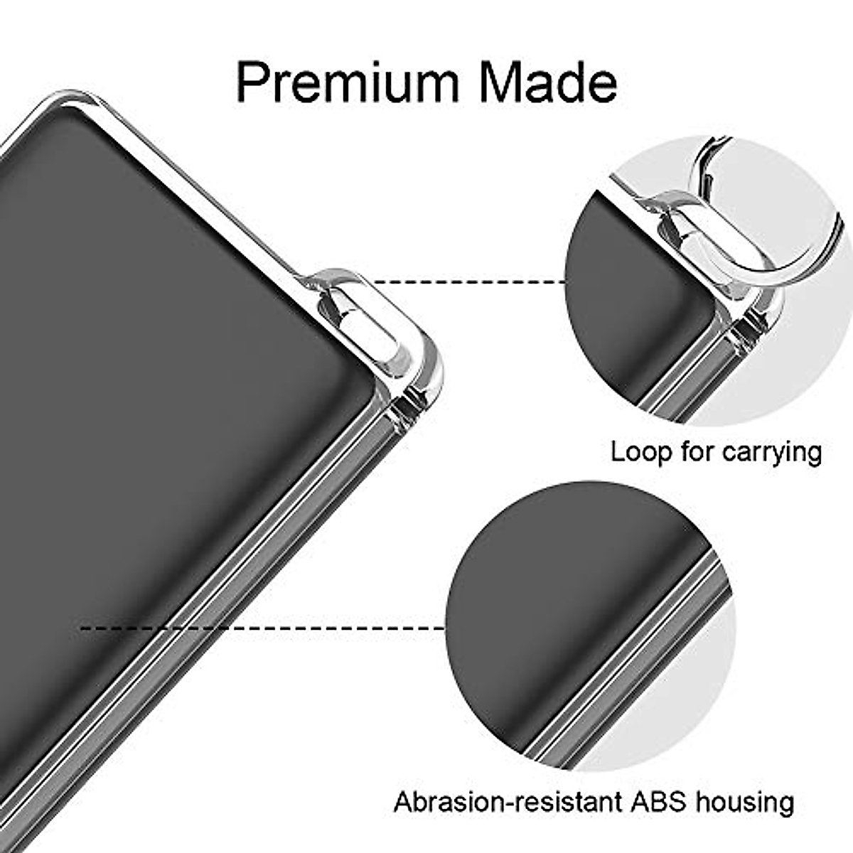 KOOTION Portable External SSD 120GB, USB-C Solid State Drive, USB 3.1 Gen2 - Ultra-Light Type-C PSSD for Gaming PC/Mac/Linux/Android, with Lanyard Hole